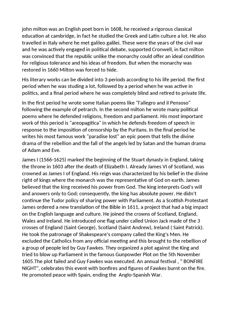 John Milton Was An English Poet Born in 1608 | PDF | Hamlet | John Milton