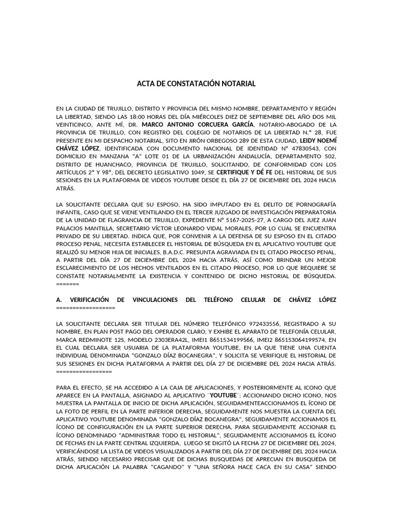 Acta Notarial sobre Historial de YouTube | PDF | Youtube