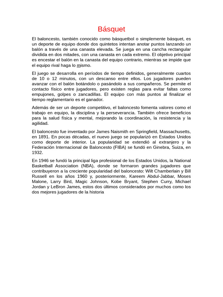 Básquet | PDF