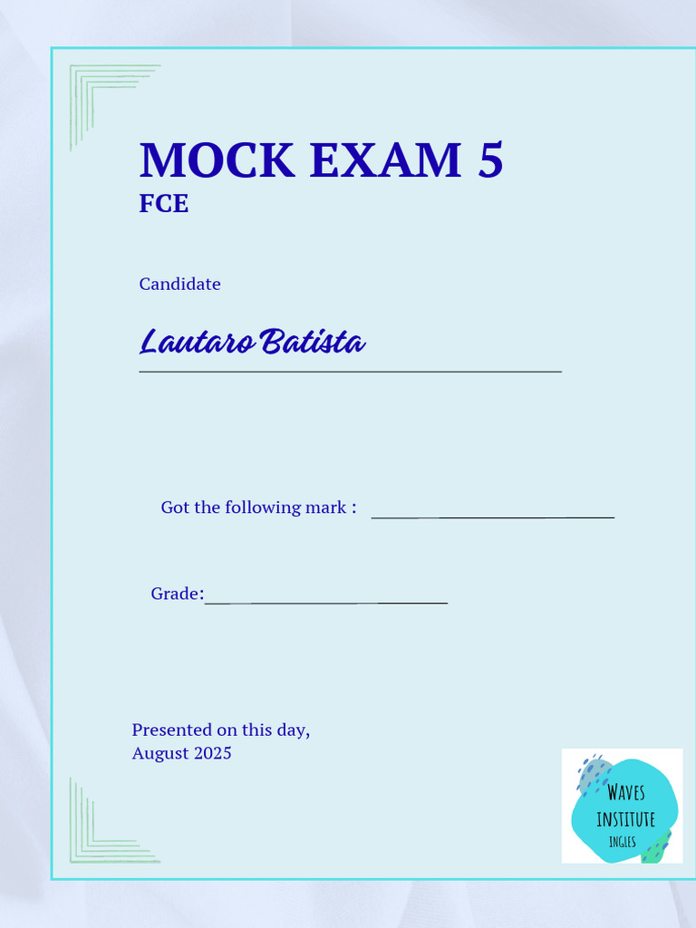 Mock Exams Fce Certificates | PDF