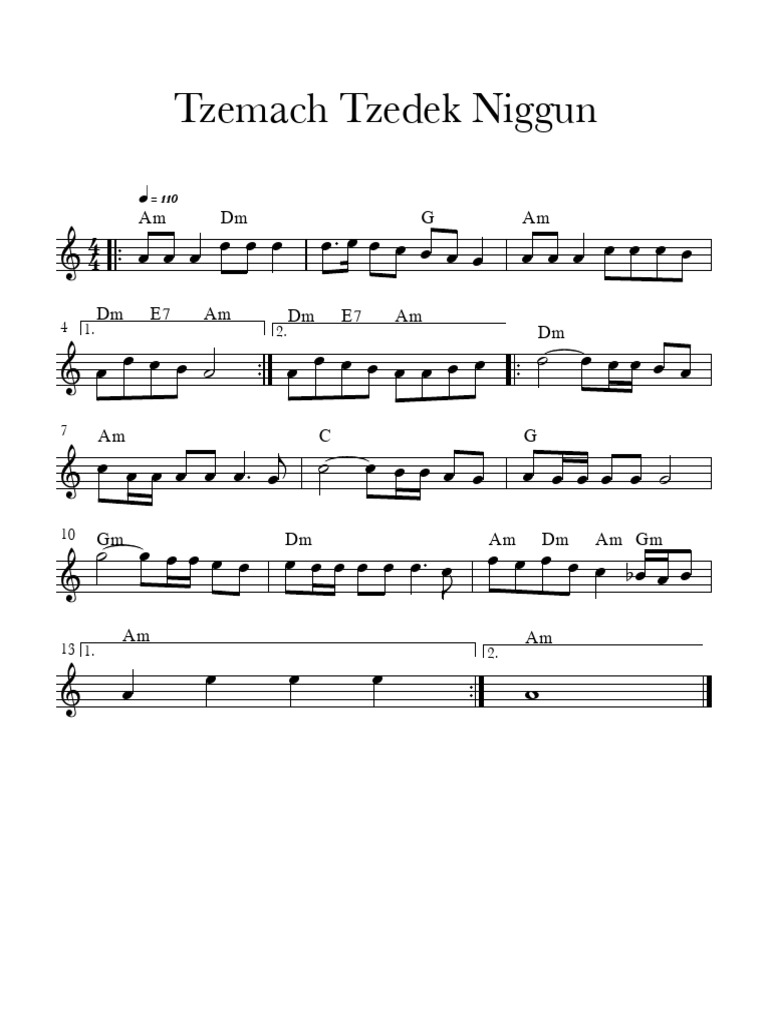 Tzemach Tzedek Niggun Melody and Chords 1 | PDF