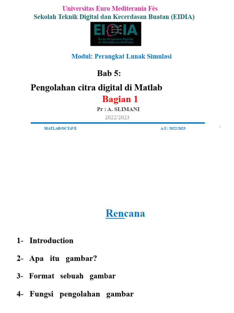 Pengolahan Citra Digital di MATLAB | PDF