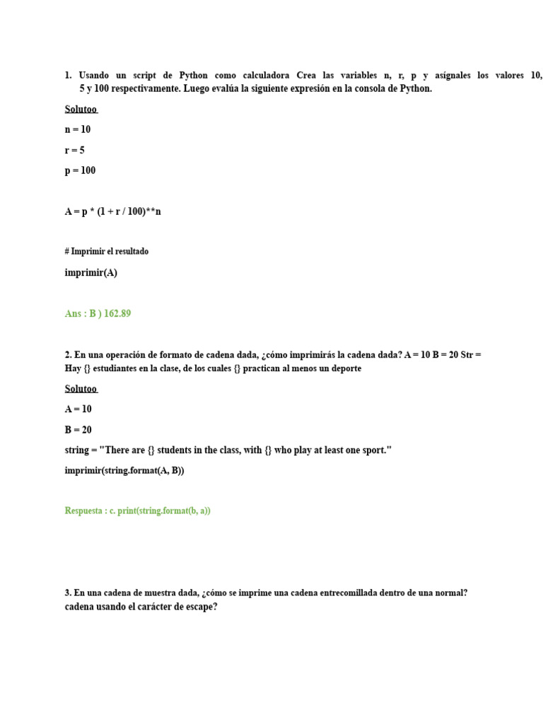 Asignación Básicos de Python | PDF | Python (lenguaje de programación) | Paradigmas de programación