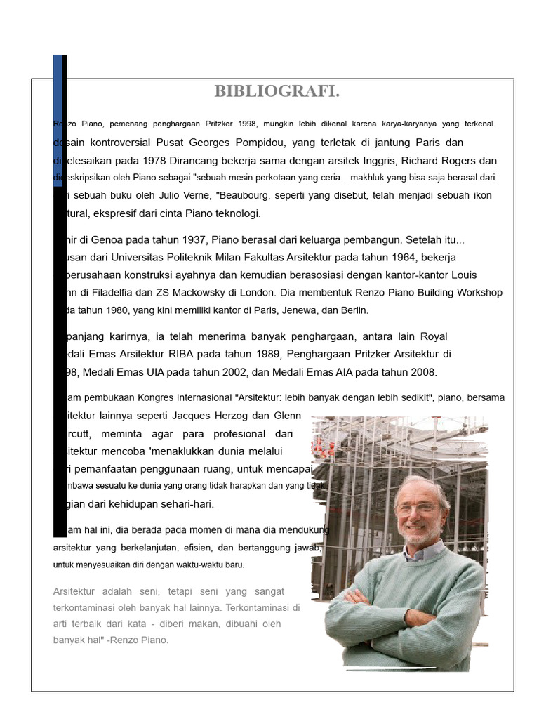Renzo Piano: Arsitektur dan Inovasi | PDF