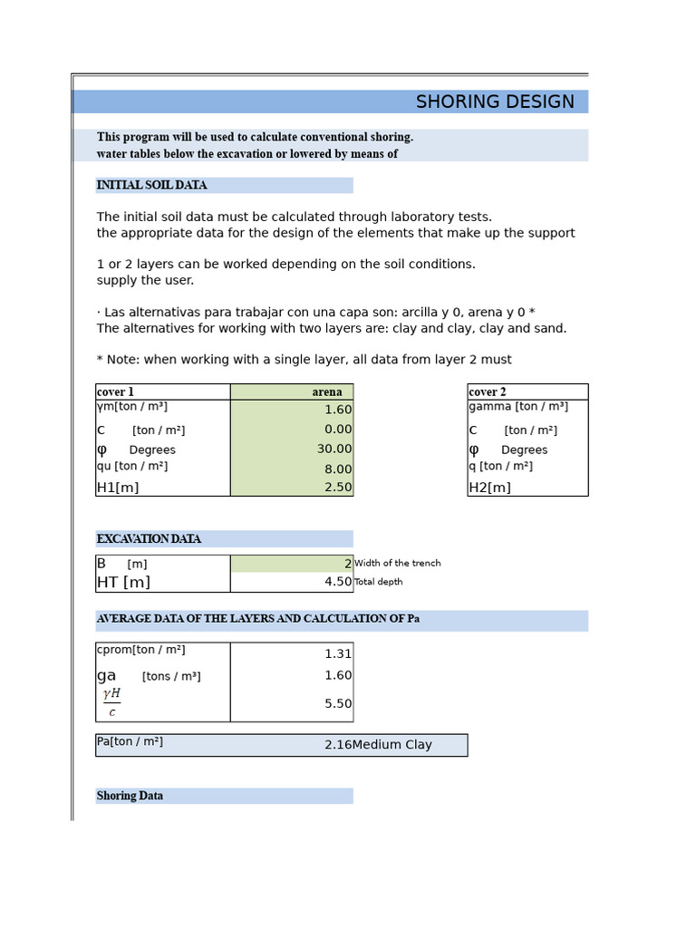 Conventional Wooden Shoring Design | PDF