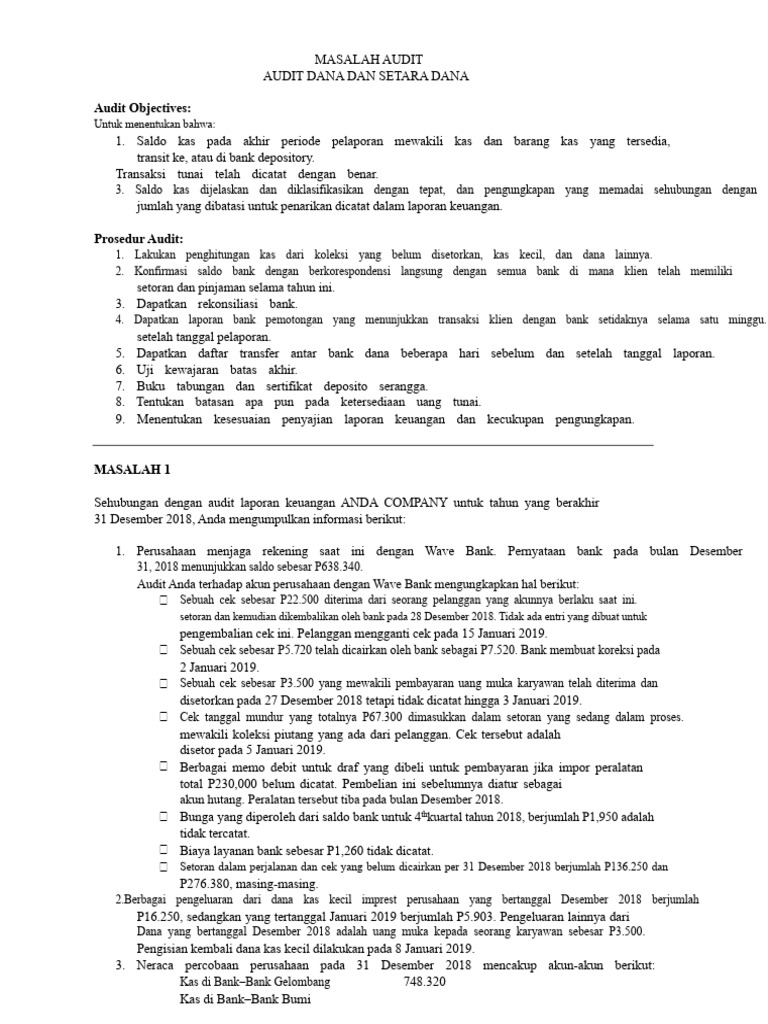 Audit Kas dan Setara Kas | PDF