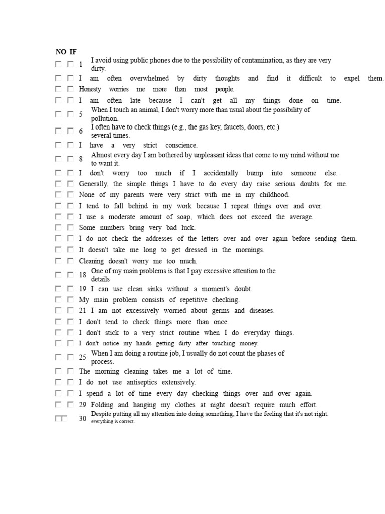 Maudsley Obsessive-Compulsive Inventory | PDF | Obsessive–Compulsive ...