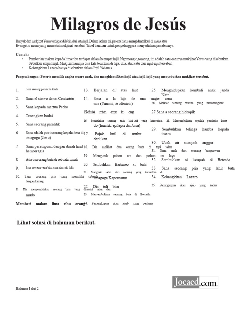 mukjizat Yesus | PDF