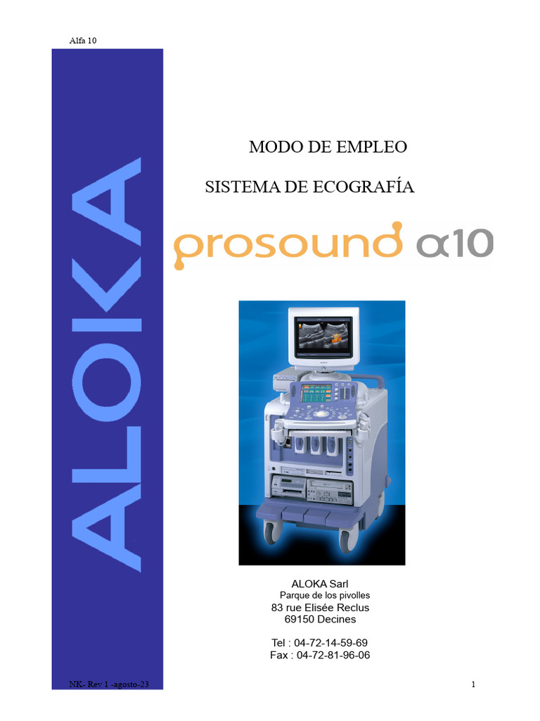 Manual de Uso del Sistema Alfa 10 | PDF | Efecto Doppler | Ultrasonido ...