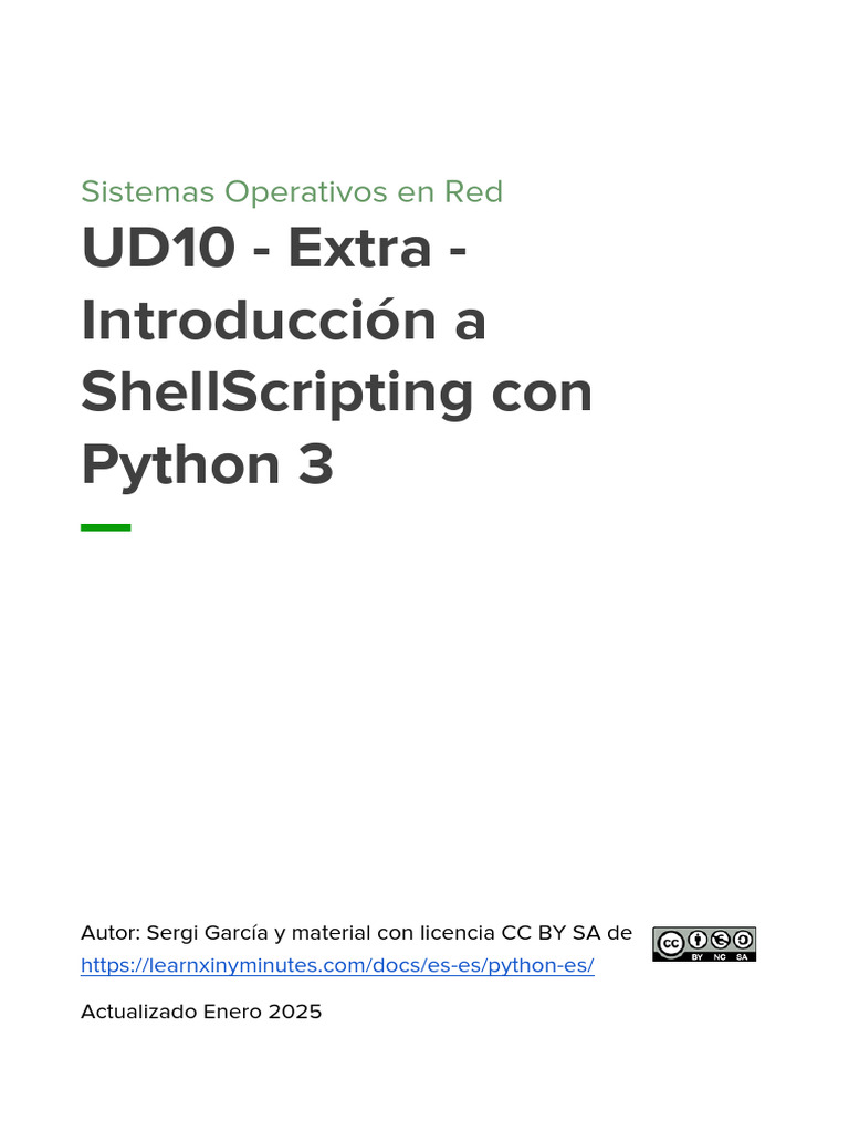 UD 03 - Extra - Introducción A ShellScripting Con Python 3 | PDF | Python (lenguaje de ...