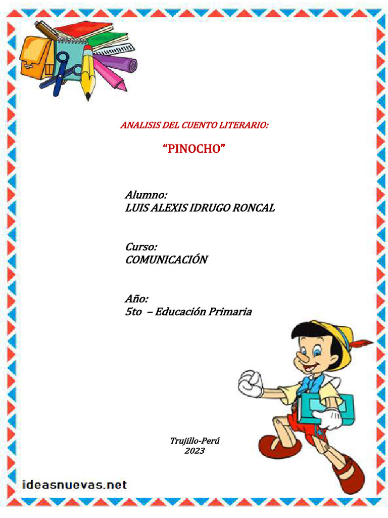 Análisis del cuento "Pinocho" | PDF | Pinocho