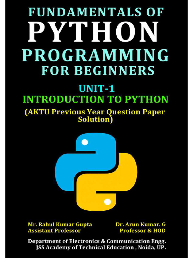 Unit-1 Question Bank (AKTU Question Paper Solution) | PDF | Python (Programming Language) | Data ...
