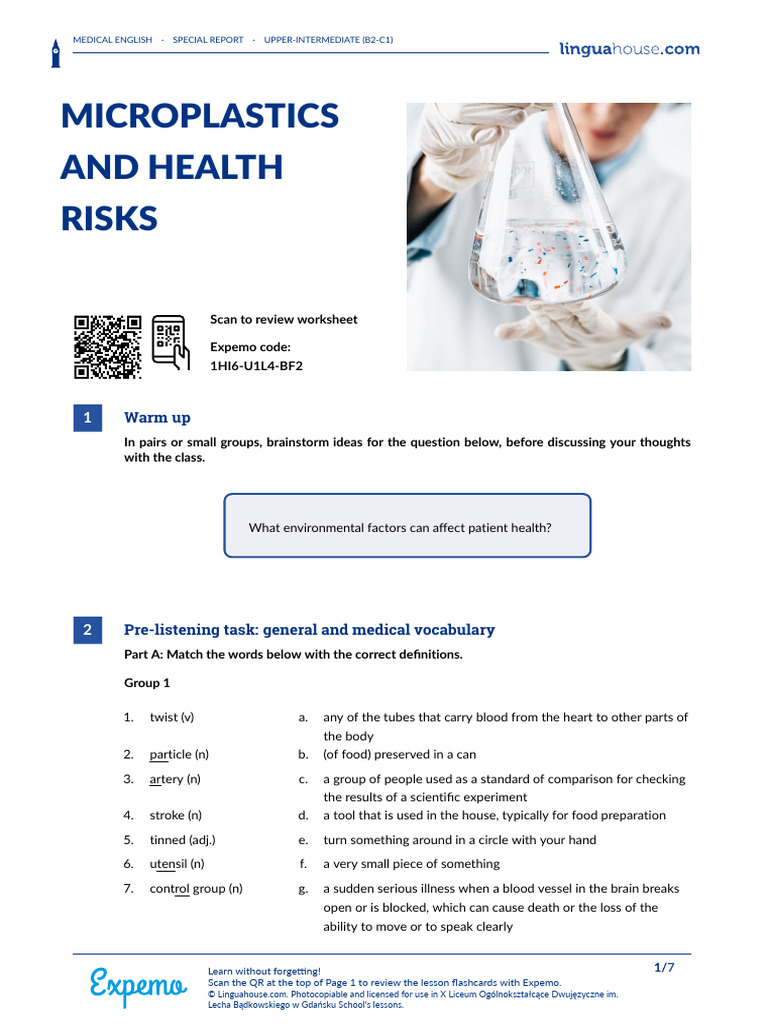 Microplastics and Health Risks Report | PDF | Plastic | Vocabulary