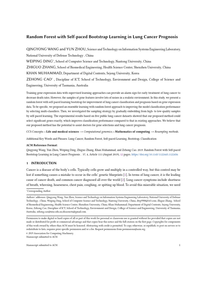 Random Forest With Self-Paced Bootstrap Learning in Lung Cancer ...