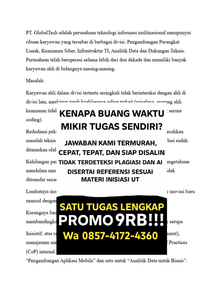 Jawab Diskusi 5 Manajemen Pengetahuan | PDF