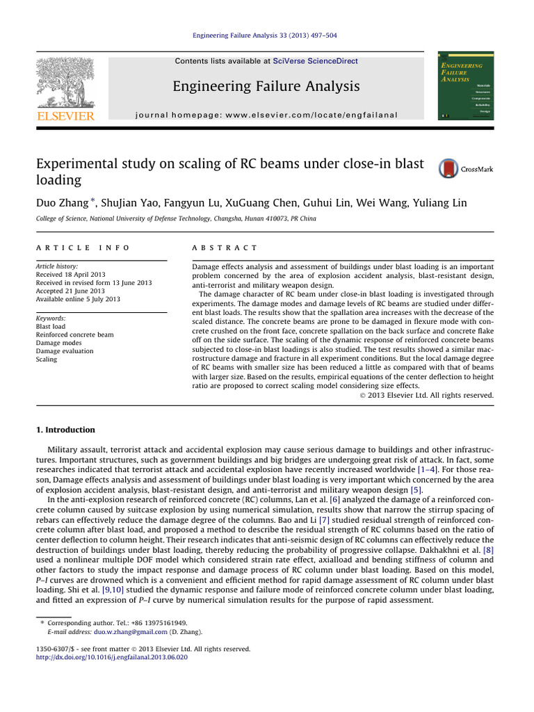 Scaling Effects on RC Beams in Blast Tests | PDF | Strength Of ...