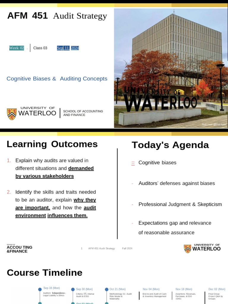 Week 02 Class 03 Slides (With Slide Notes) - AFM 451 - Fall 2024 | PDF ...