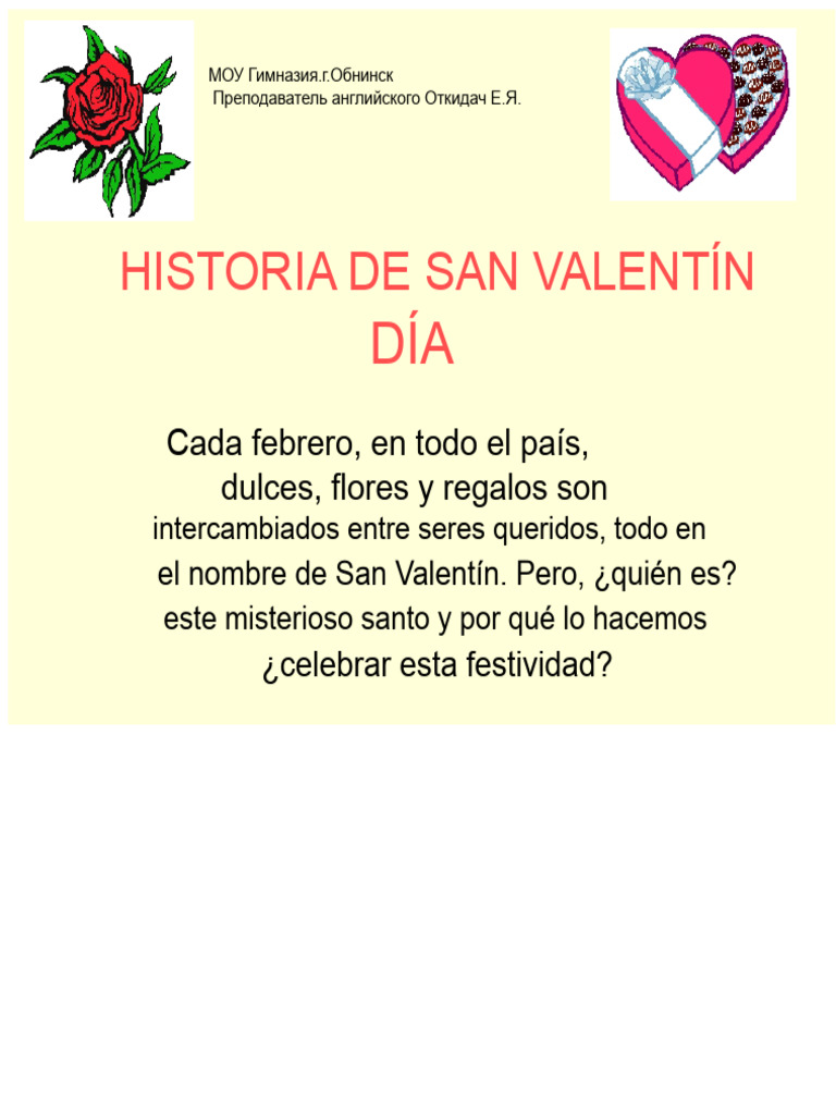 Historia y tradiciones del Día de San Valentín | PDF | día de San ...