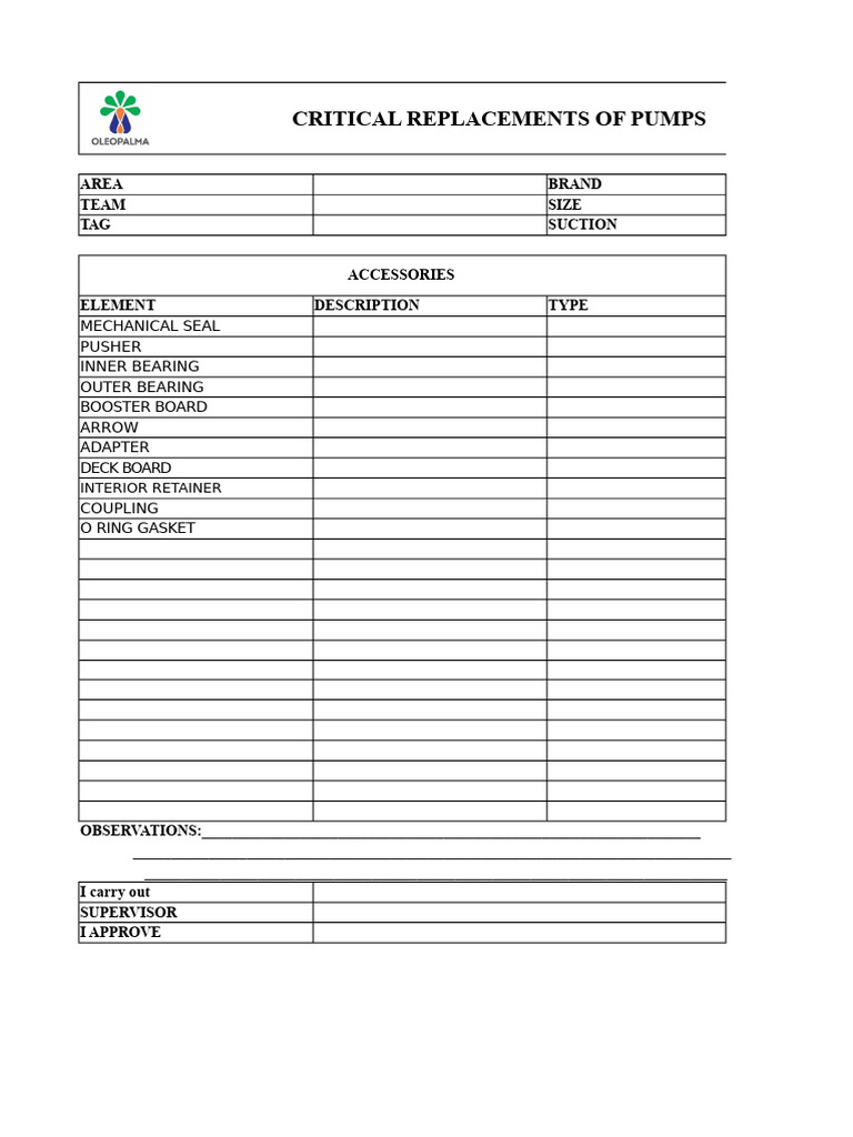 Critical Pump and Equipment Replacements | PDF | Pump | Mechanical ...