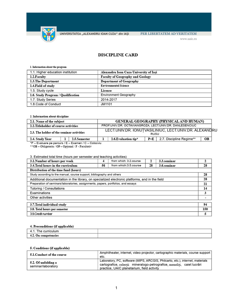01. GM - 01. Geogr.gen. - Lesenciuc, Groza, 2014-2015 | PDF | Geography | Natural Sciences