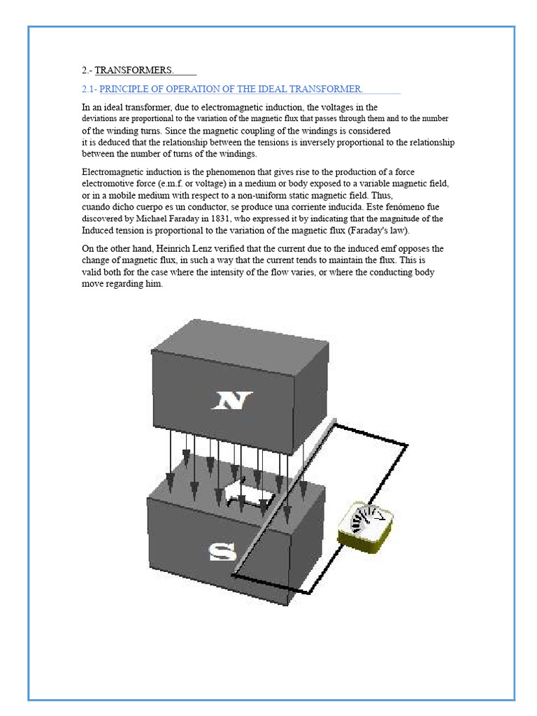 Operating Principle of an Ideal Transformer. | PDF | Electromagnetic Induction | Transformer