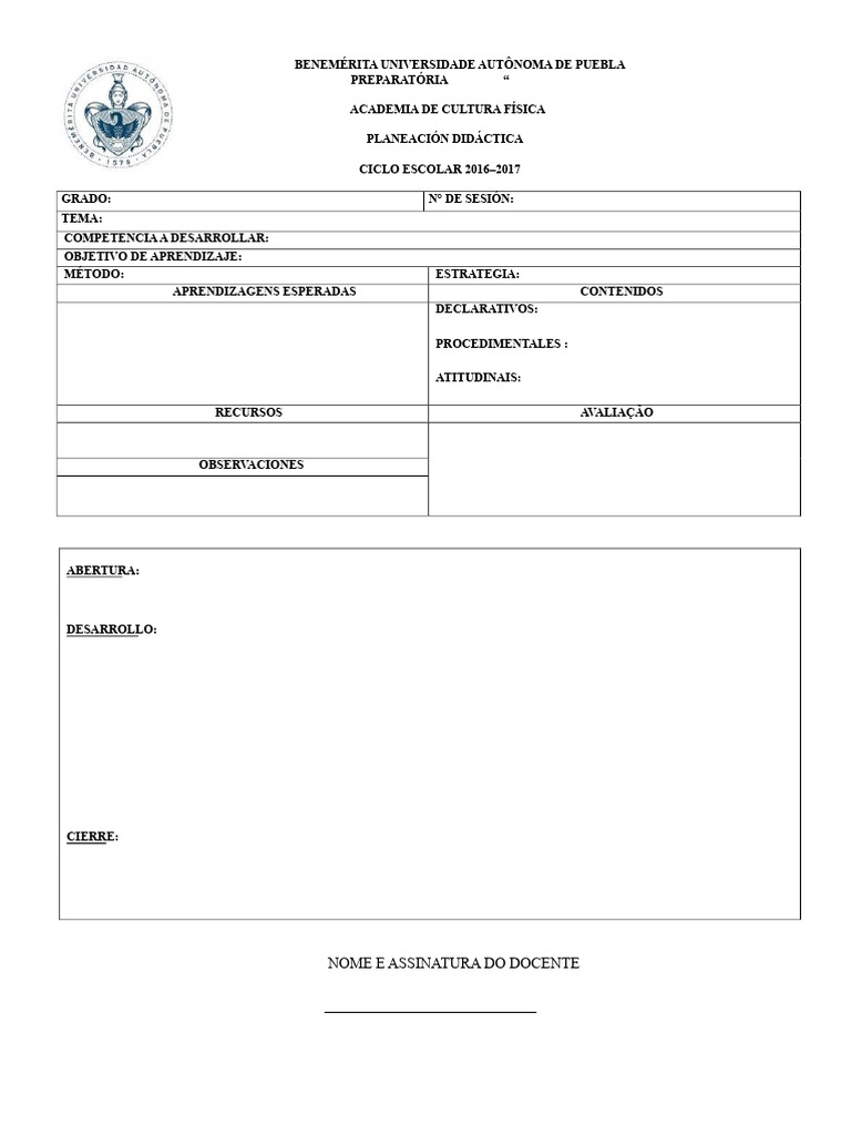 Plano de Aula Prepas Buap | PDF