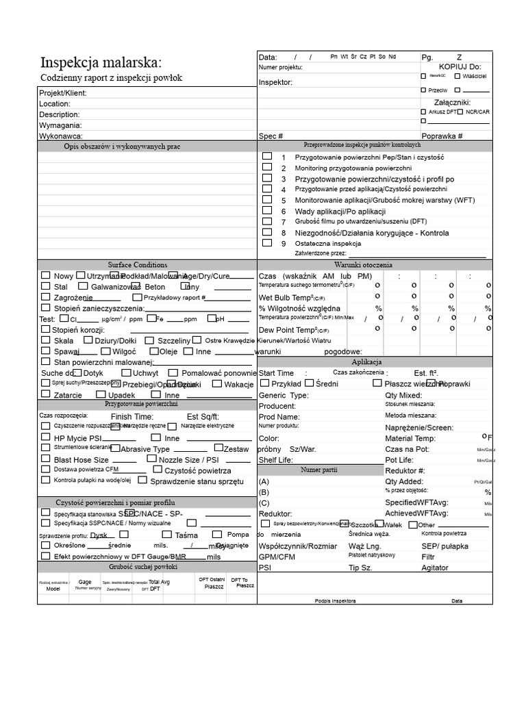 Codzienny Raport Insp. | PDF