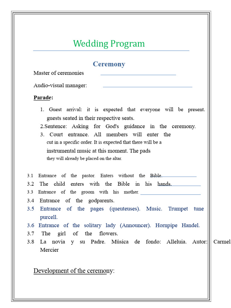 Wedding Program Template | PDF