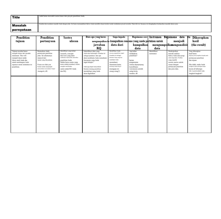 Matriks Penelitian | PDF