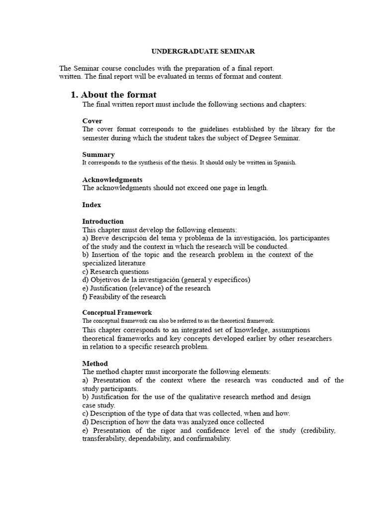 Proposal Outline For The Preparation of The Title Seminar | PDF ...