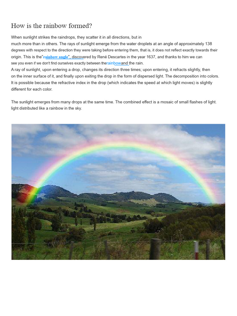 How the rainbow is formed.docx | PDF | Rainbow | Waves