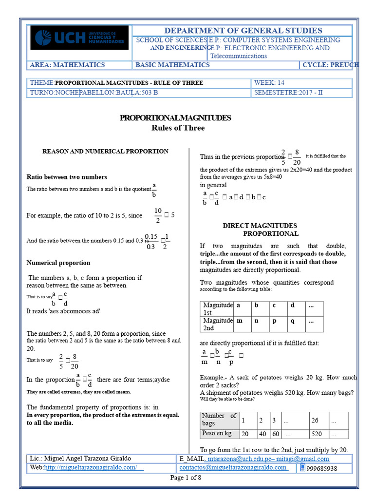 Magnitudes | PDF | Ratio | Quantity
