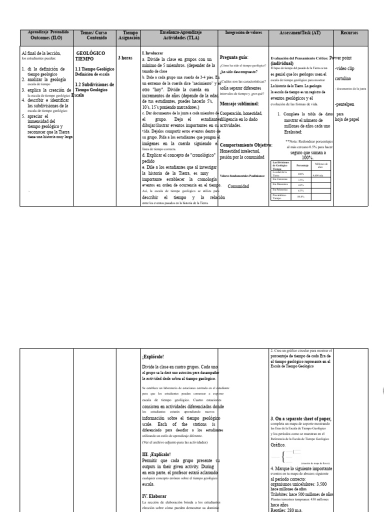 DLL Final de Tiempo Geológico | PDF | Ciencias de la Tierra | Ciencias Naturales