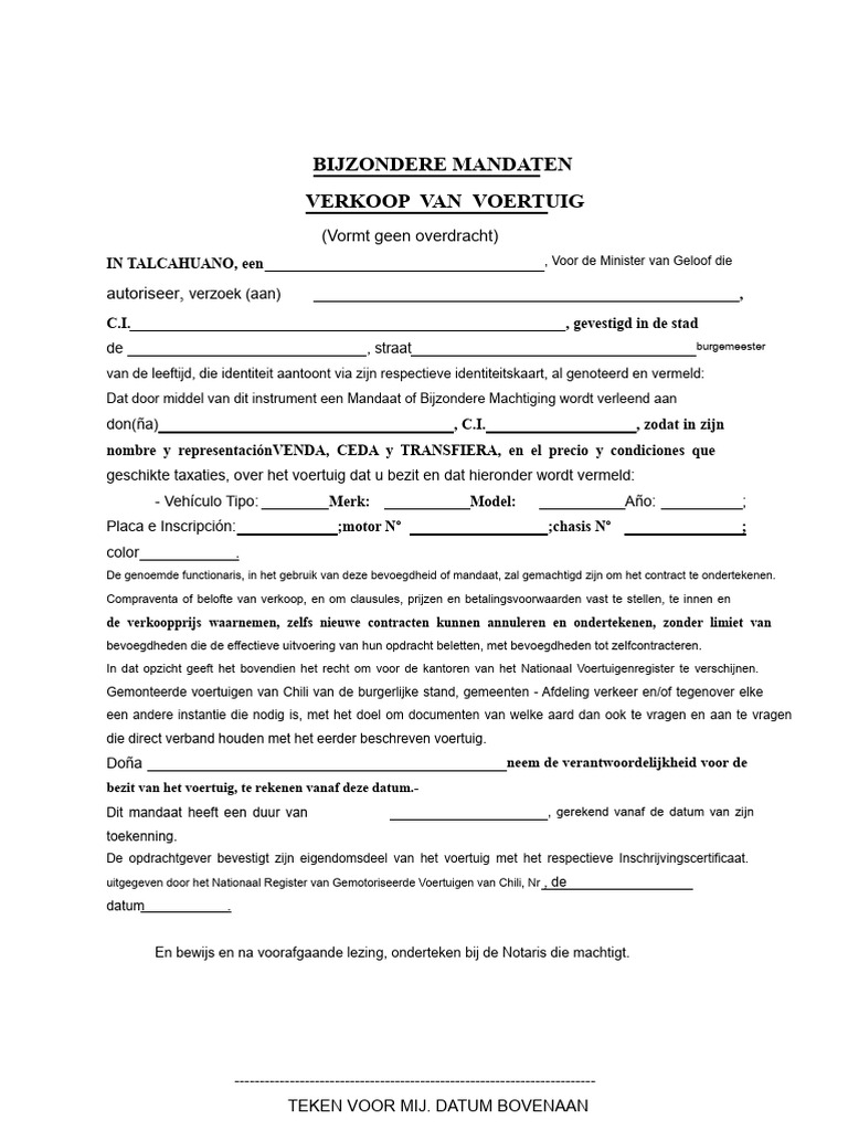Special Mandate Sale of Vehicle Certificate of Annotation Valid Ok PDF ...