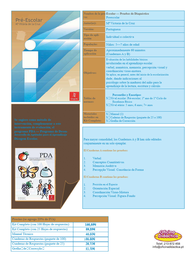 PREESCOLAR Pruebas de Diagnóstico Preescolar | PDF | Educación de la ...