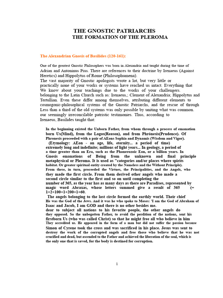 Understanding the Pleroma Symbol | PDF | Gnosticism | Religious Belief ...