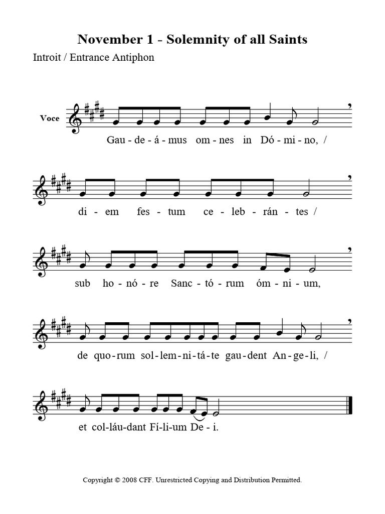 00 November 1 Mass Proper Antiphons Psalm | PDF | Eucharist | Church Music