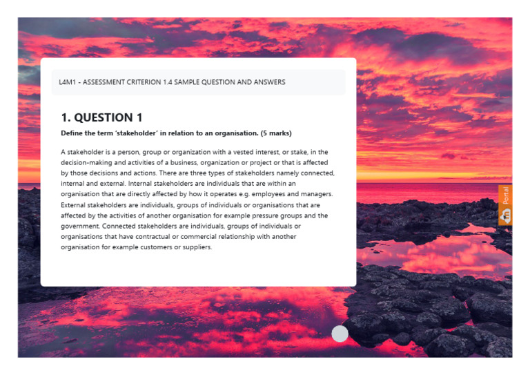 l4m1 - Assessment Criterion 1.4 Sample Question and Answers_ Question 1 _ Bma | PDF
