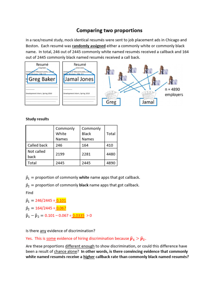 10 Comparing Two Proportions Example - ANSWER KEY | PDF | P Value ...