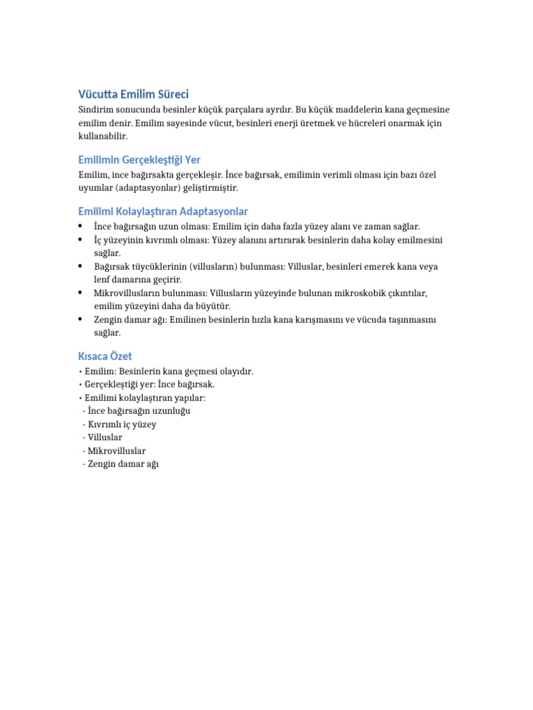 Vucutta Emilim Sureci | PDF