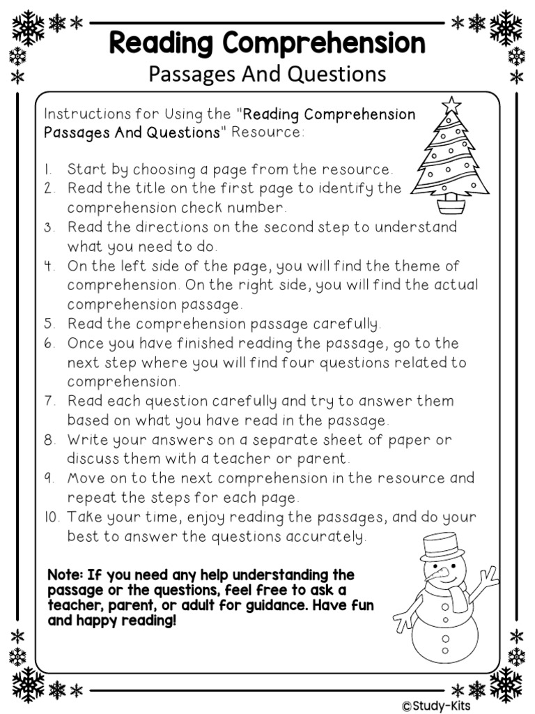 Reading Comprehension Checks December - Build Fluency and Confidence ...