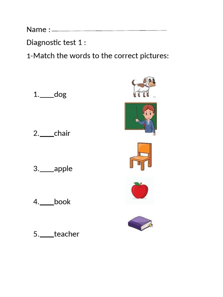 Diagnostic Test for Early Learners | PDF