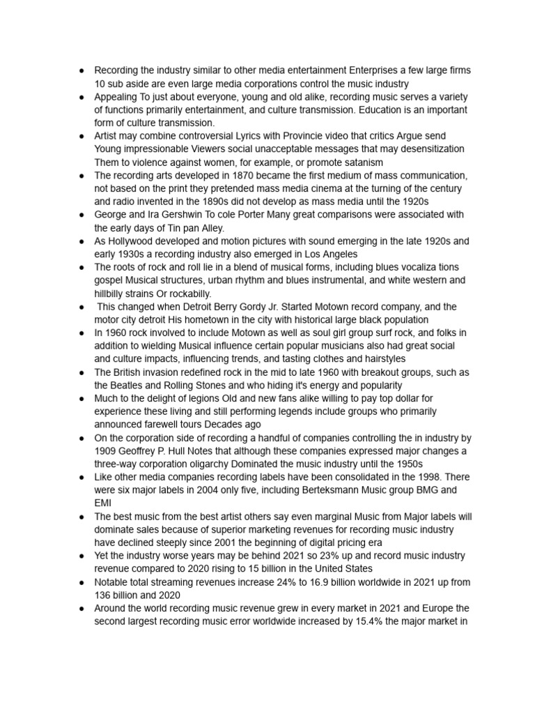 Notes On Chapter 5 | PDF | Compact Disc | Music Industry