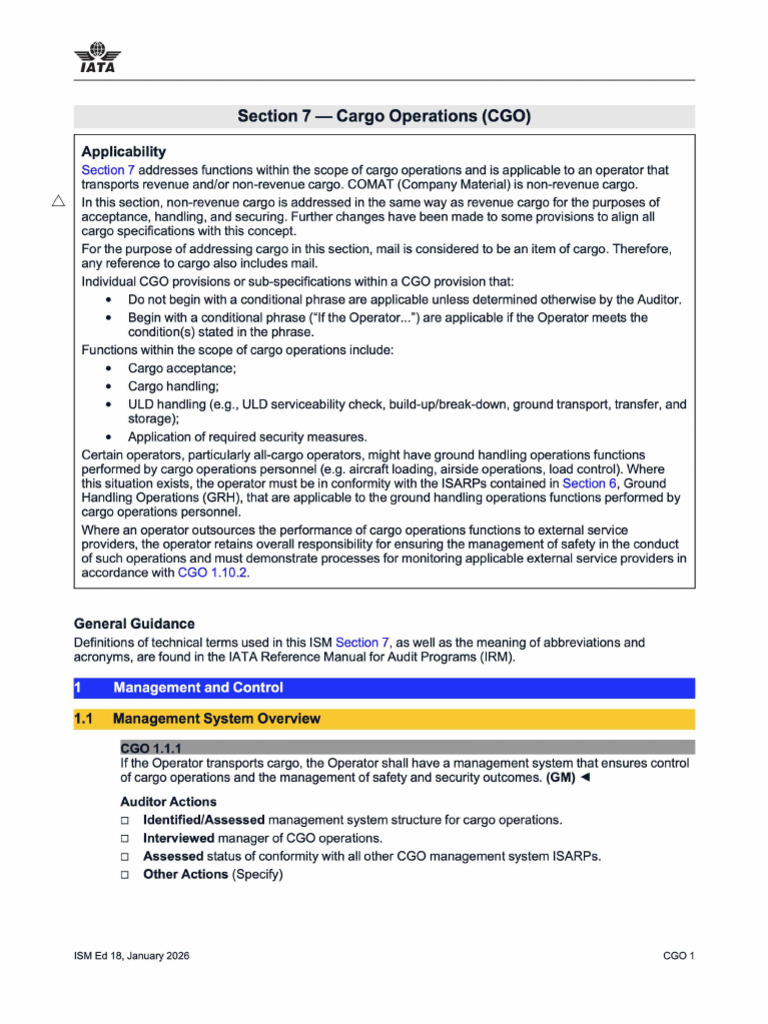 IOSA Standards Manual (ISM), Edition 18 EN | PDF
