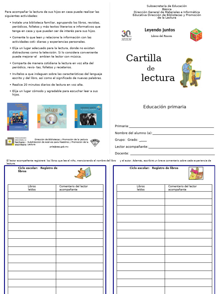 Cartilla de Lectura Primaria 2013 | PDF | Aprendizaje