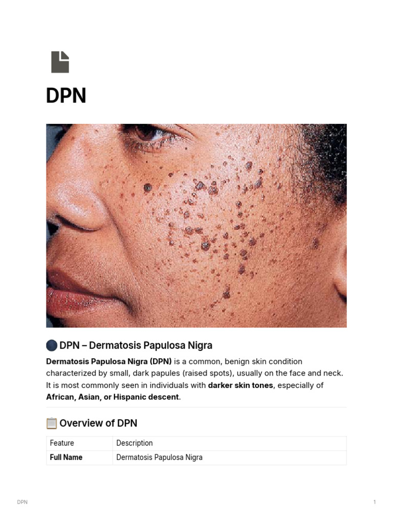 Dermatosis Papulosa Nigra DPN Darker Skin Tones African, Asian, or ...