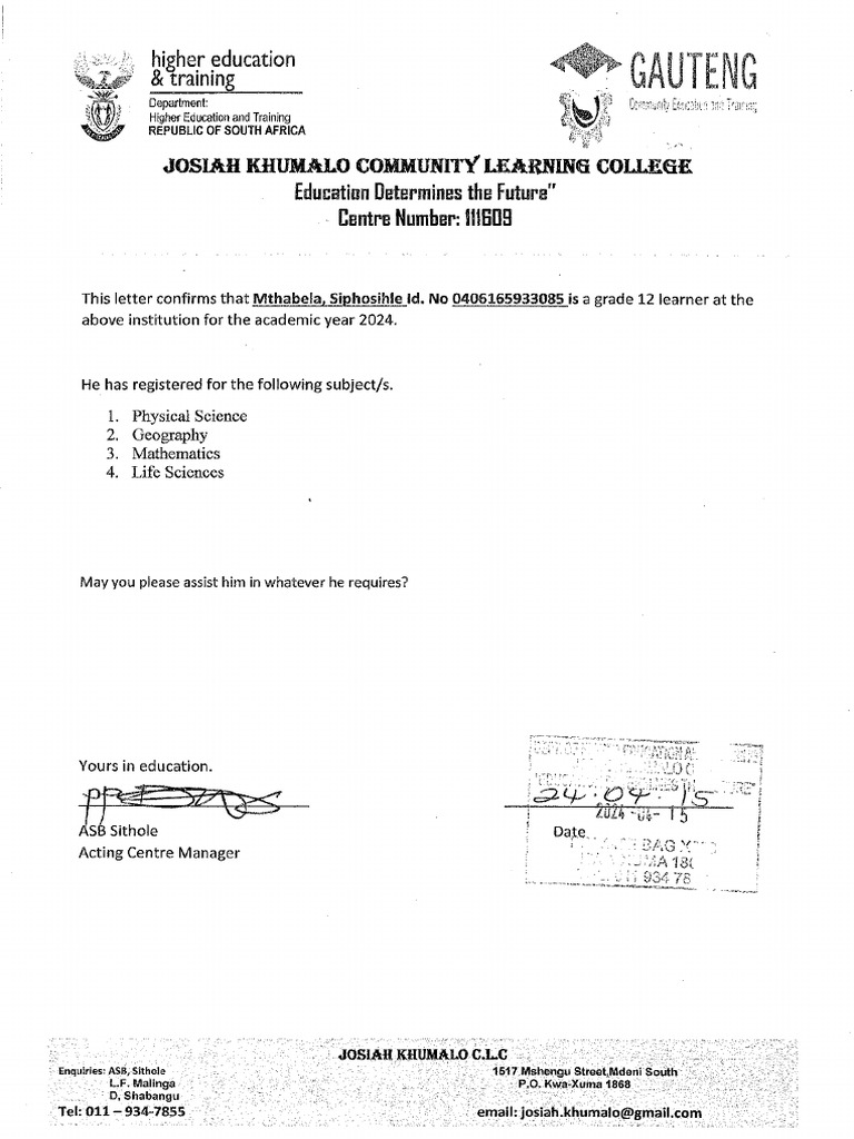 JK Letter | PDF