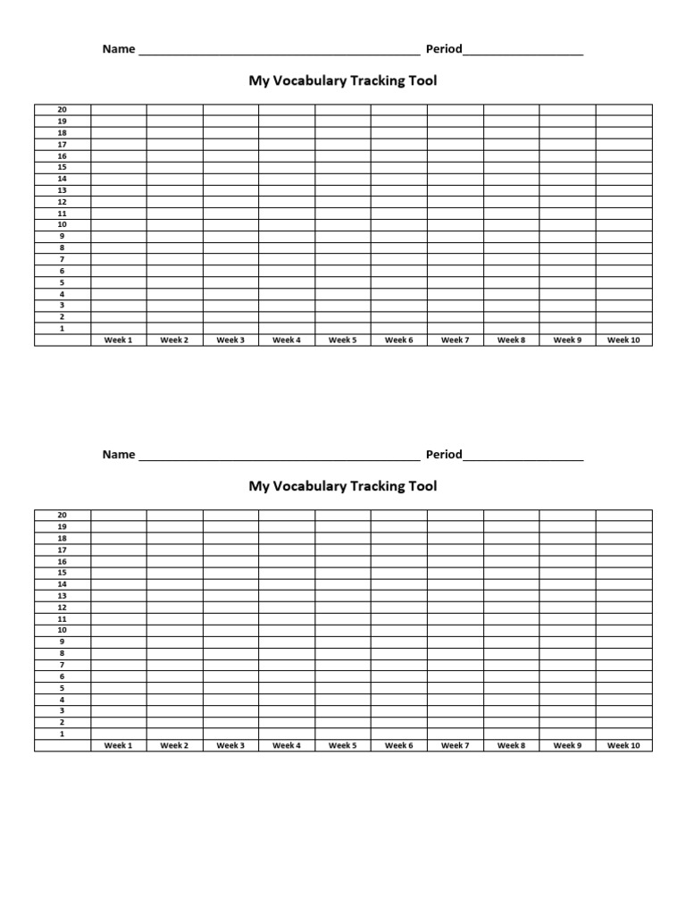 Vocab Tracking Tool | PDF | Career & Growth