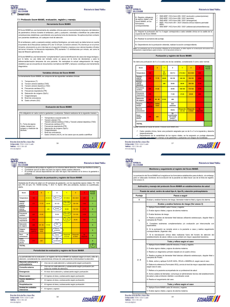 impr-SCORE MAMA - 2025 | PDF | Parto | El embarazo