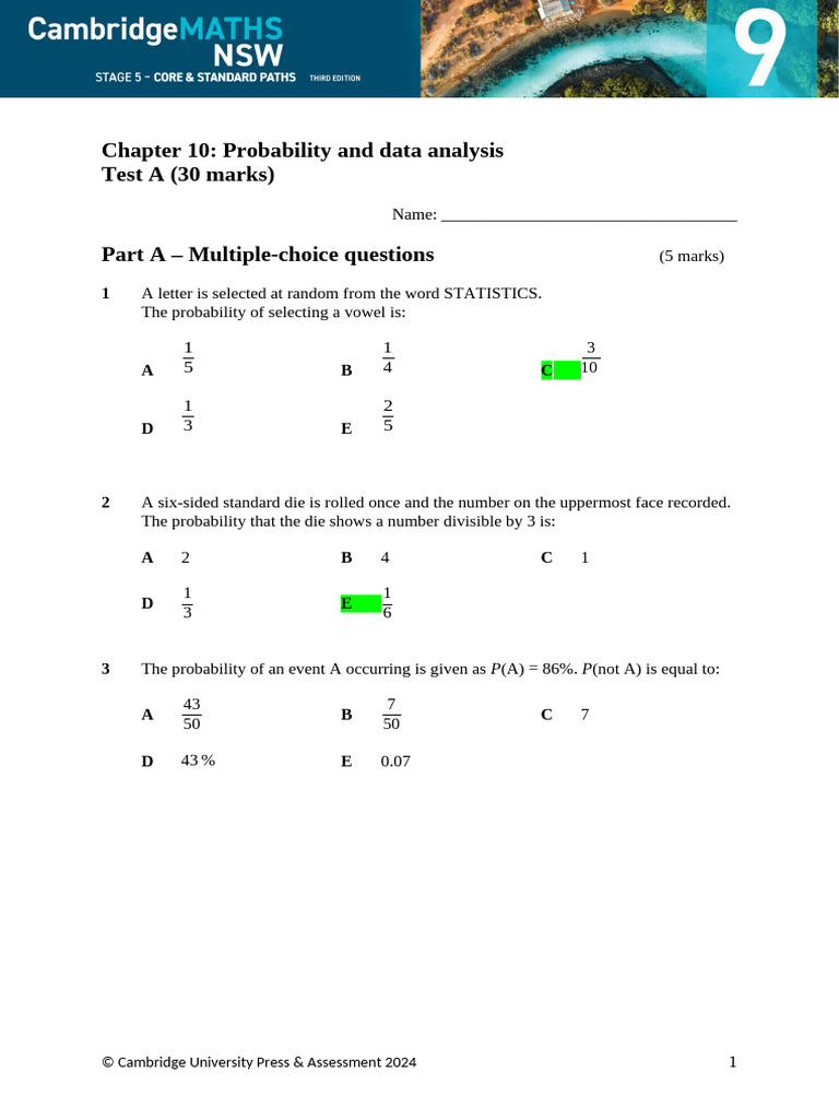 Chapter 10: Probability and Data Analysis | PDF | Mode (Statistics) | Statistical Theory